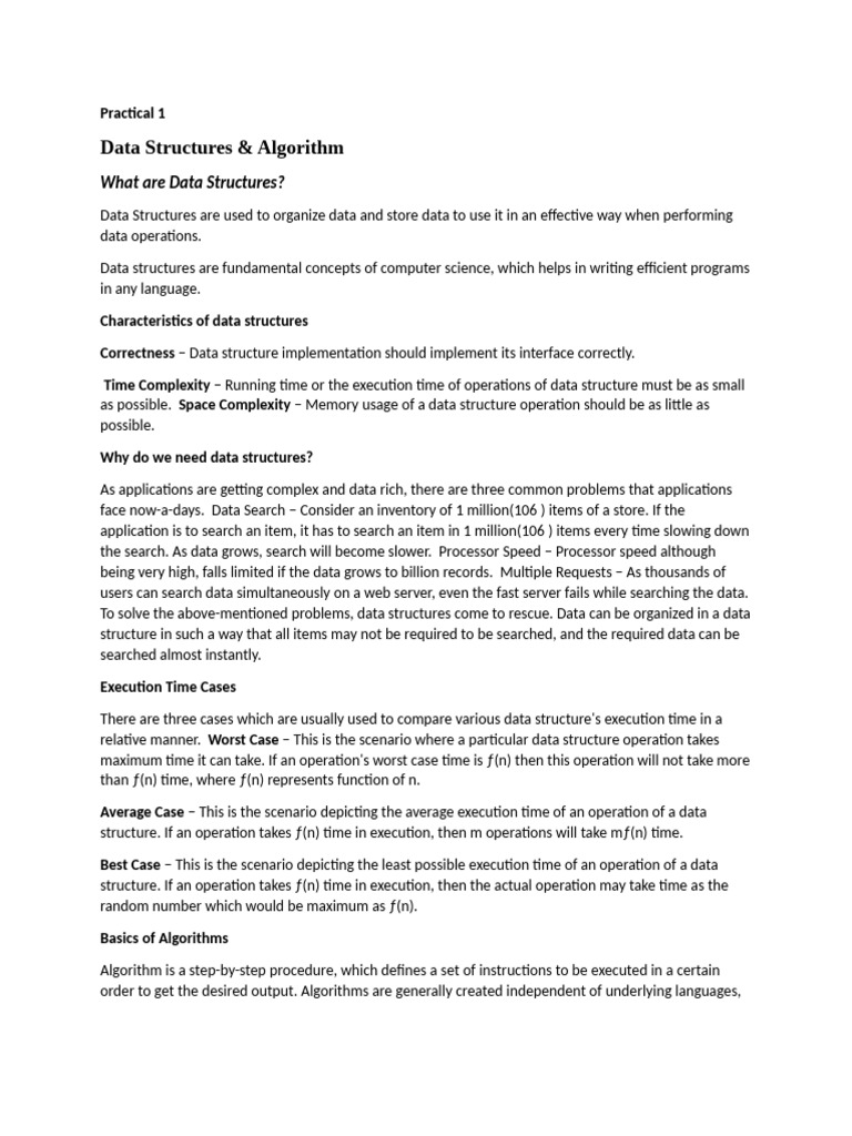 Data Structures and Algorithms Overview | PDF | Database Index | Data ...