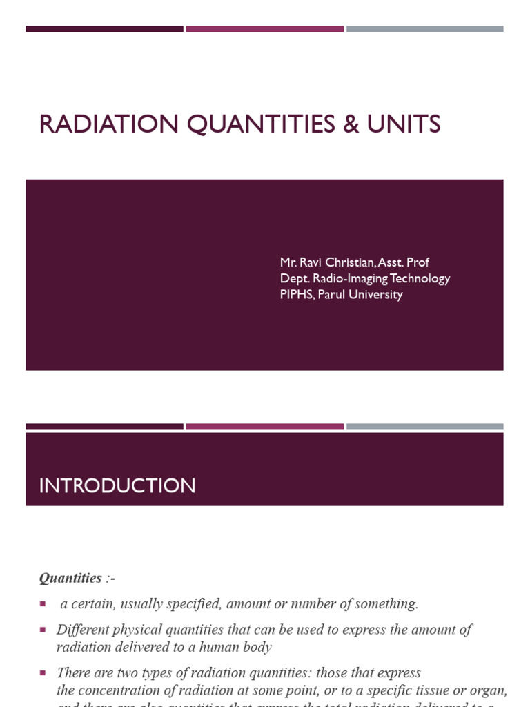 Radiation Units and Quantities DF | PDF | Absorbed Dose | Ionizing ...