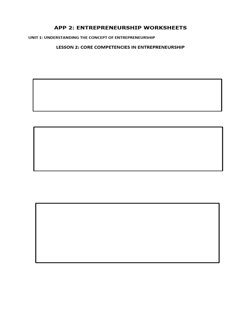 App 2 Entrep Worksheets | PDF | Entrepreneurship | Business Model