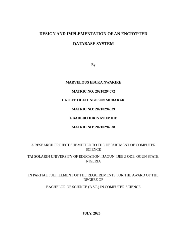 Design and Implementation of An Encrypted | PDF | Usability | Encryption