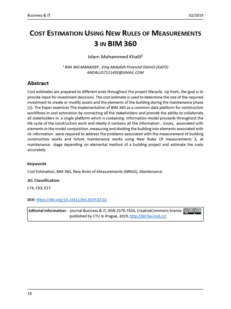 Cost Estimation Using New Rules of Measurements 3 | PDF | Building ...