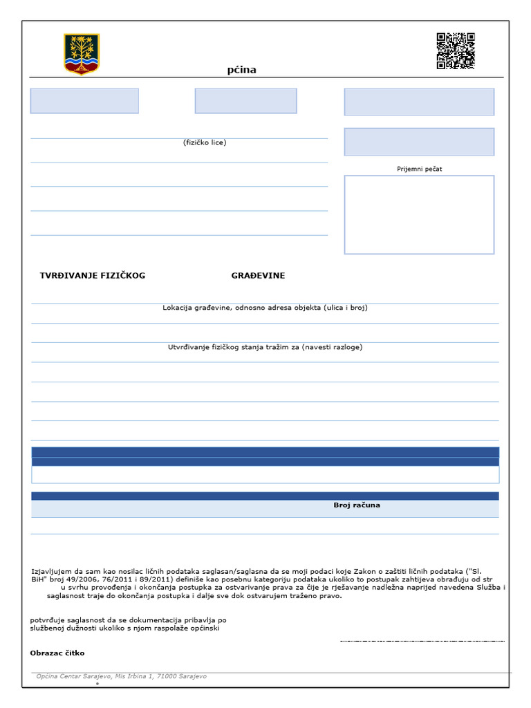 Općina Centar Sarajevo: Bosna I Hercegovina Federacija Bosne I Hercegovine Kanton Sarajevo | PDF