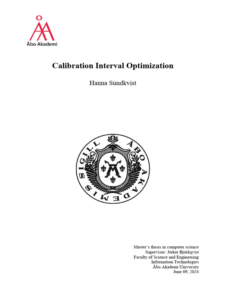 Calibration Interval Optimization | PDF | Calibration | Regression Analysis