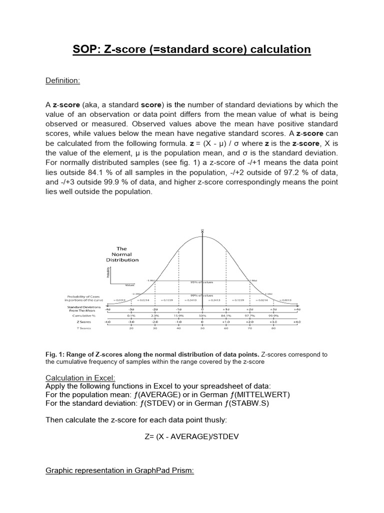 Z-Score Calculation and Definition | PDF