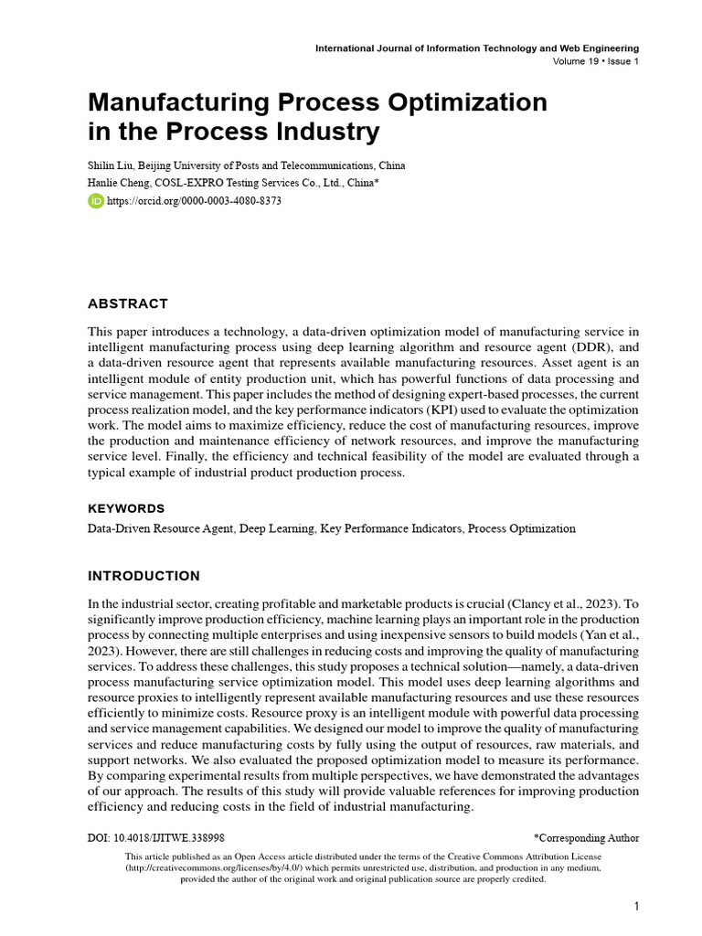 Manufacturing Process Optimization in The Process | PDF | Machine ...