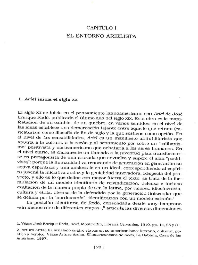 Identidad y Cultura en "Ariel" de Rodó | PDF | America latina | Henri ...