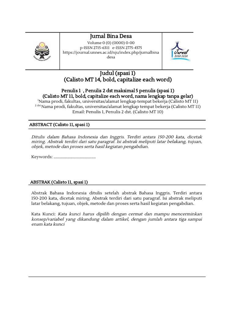 Tamplate Jurnal Bina Desa 2024 | PDF