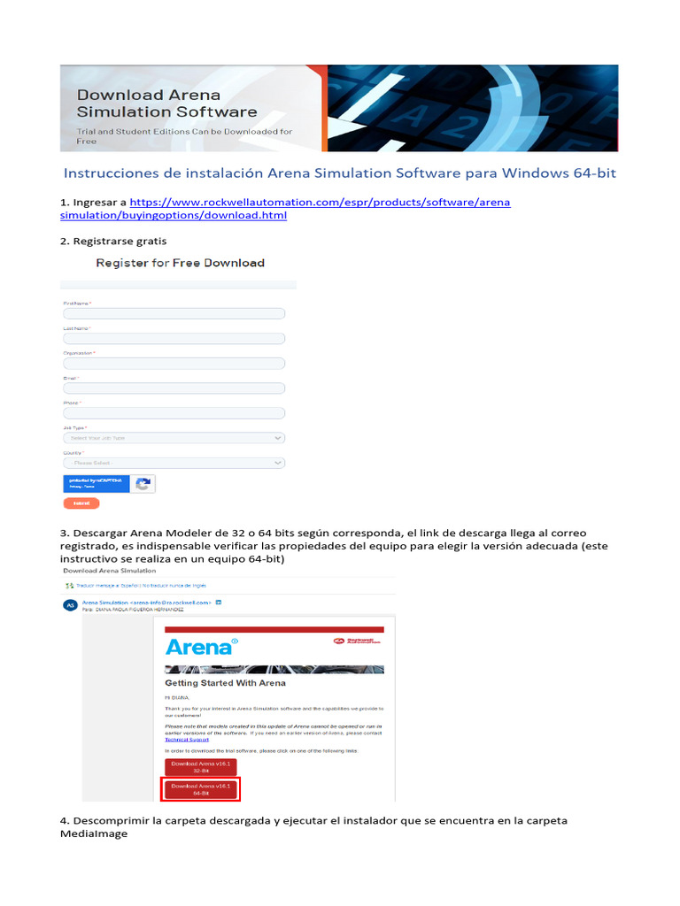 Instrucciones para Descargar Arena Simulation | PDF