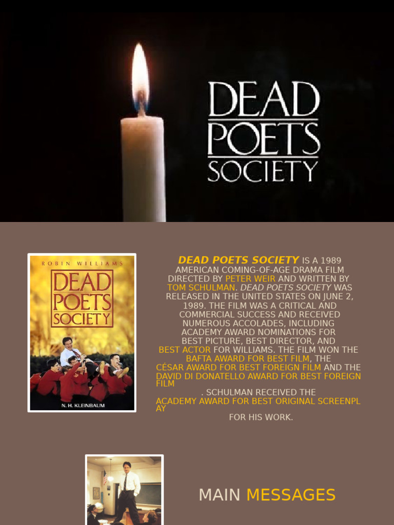 Dead Poets Society: A Film Analysis | PDF