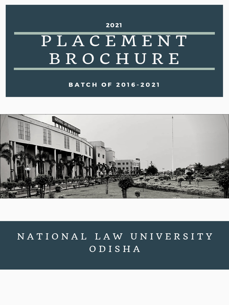 Placement Brochure For The 5 Years LL.B. Batch of 2021 | PDF