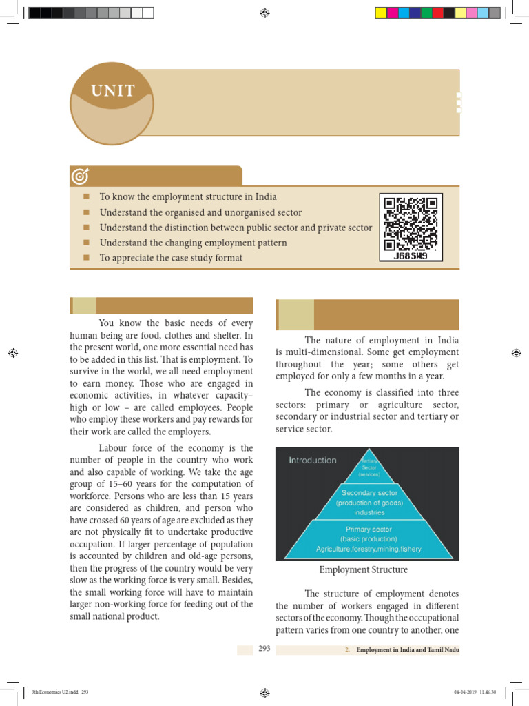 32 Employment in India and Tamilnadu | PDF | Employment | Workforce