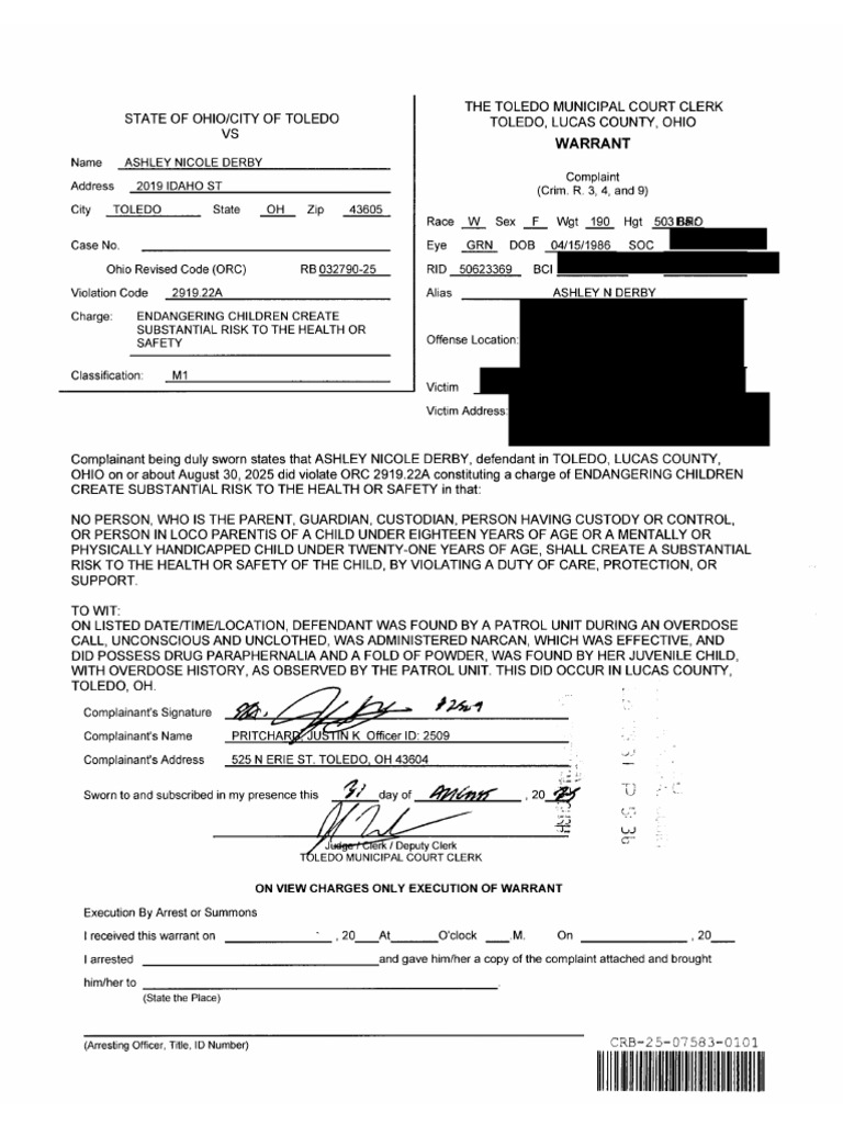 Ashley Derby Child Endangerment | PDF