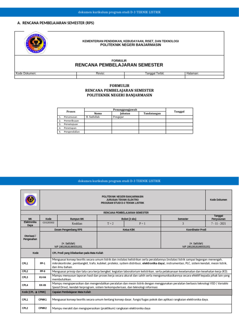 RPS Elka Daya (Blended Learning) New | PDF
