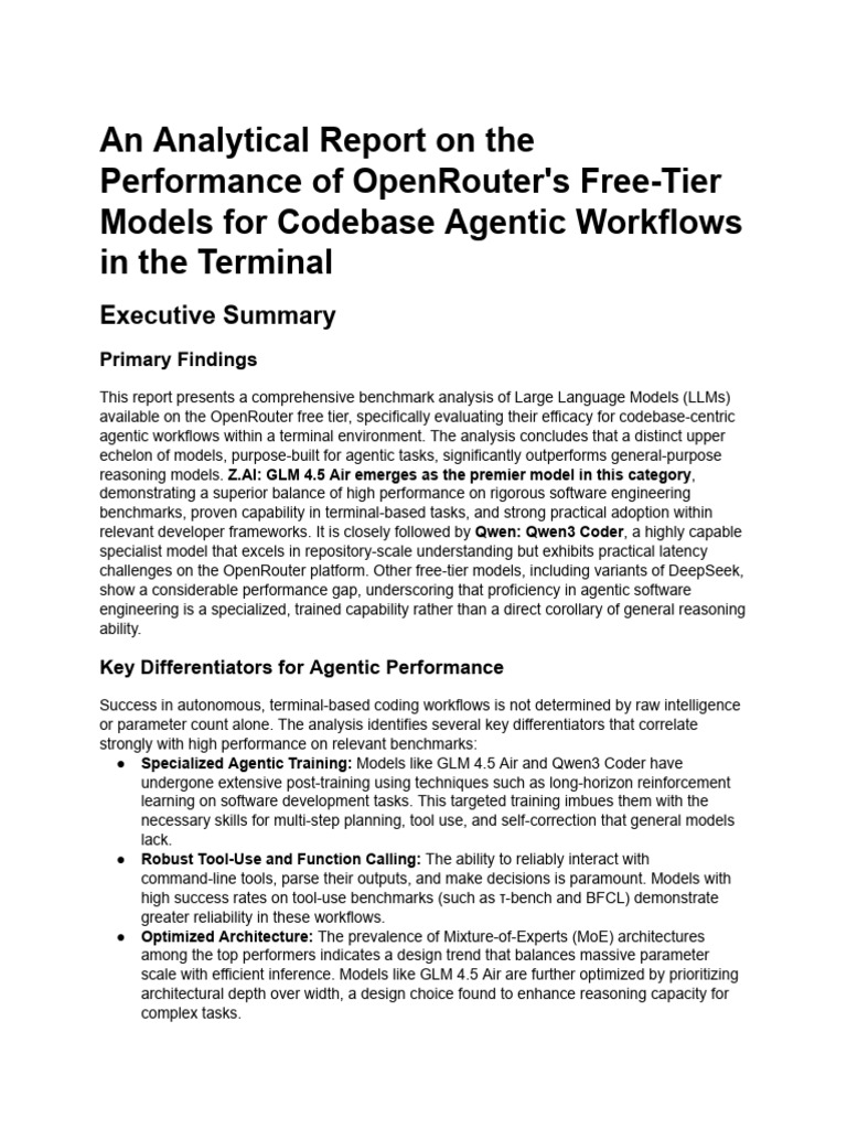 OpenRouter Free-Tier LLMs for Coding | PDF | Artificial Intelligence ...