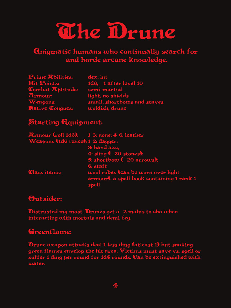 The Drune Kindred As Class | PDF