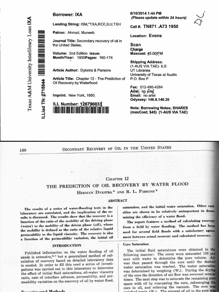 Dykstra & Parsons | PDF