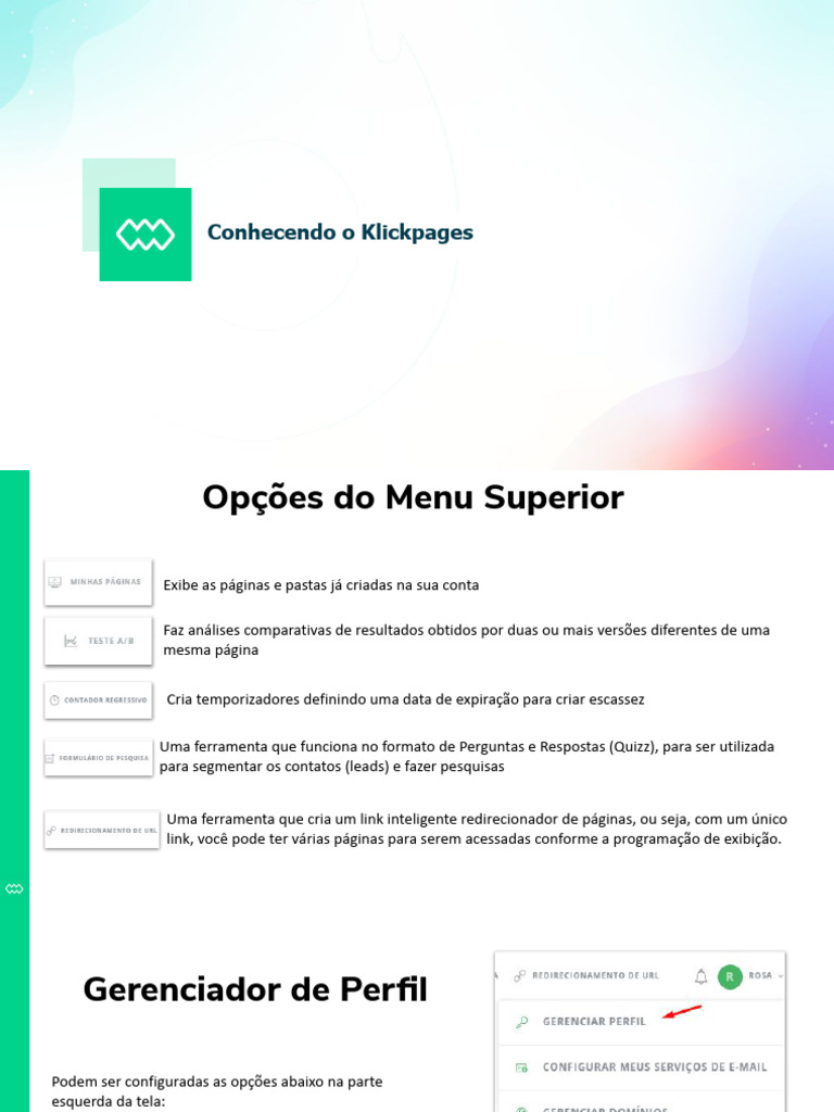 Treinamento Configurações Klickpages | PDF | Informática | Programas