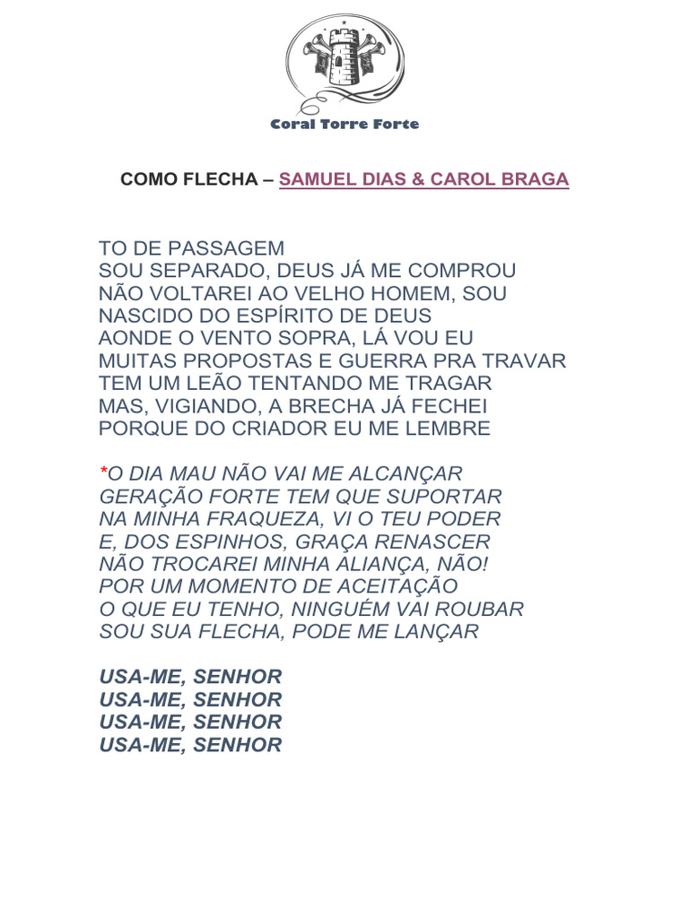 Coral Torre Forte - Como Flecha | PDF