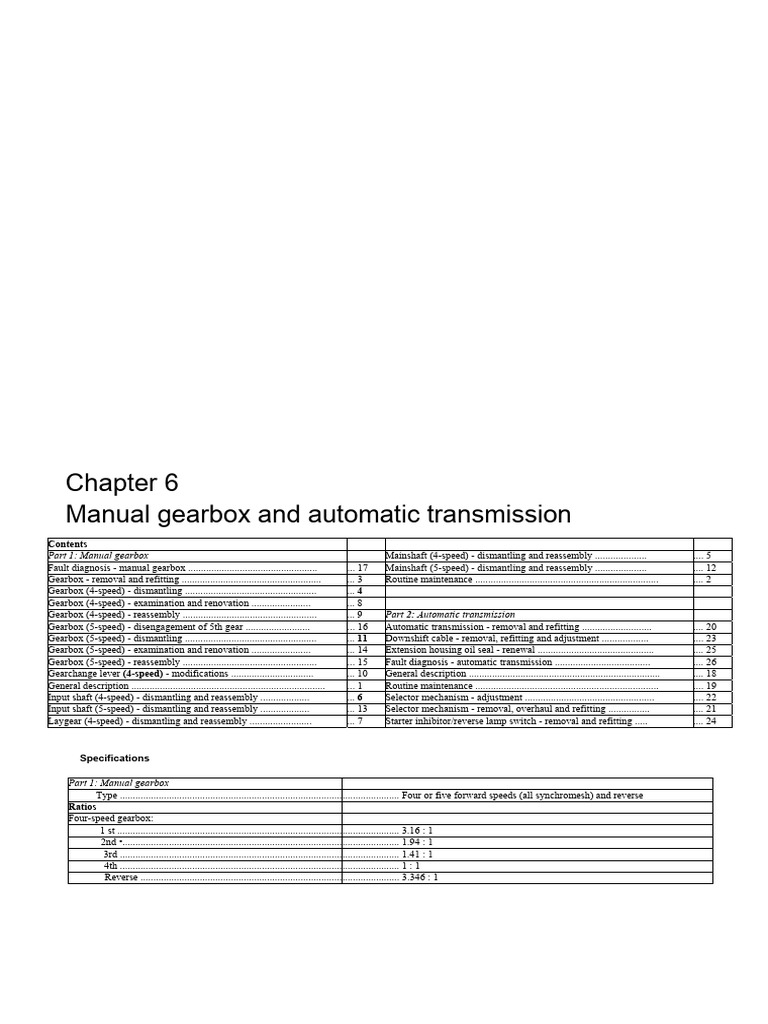 Chapter 06 Manual Gearbox and Automatic Transmission | PDF | Manual Transmission | Clutch