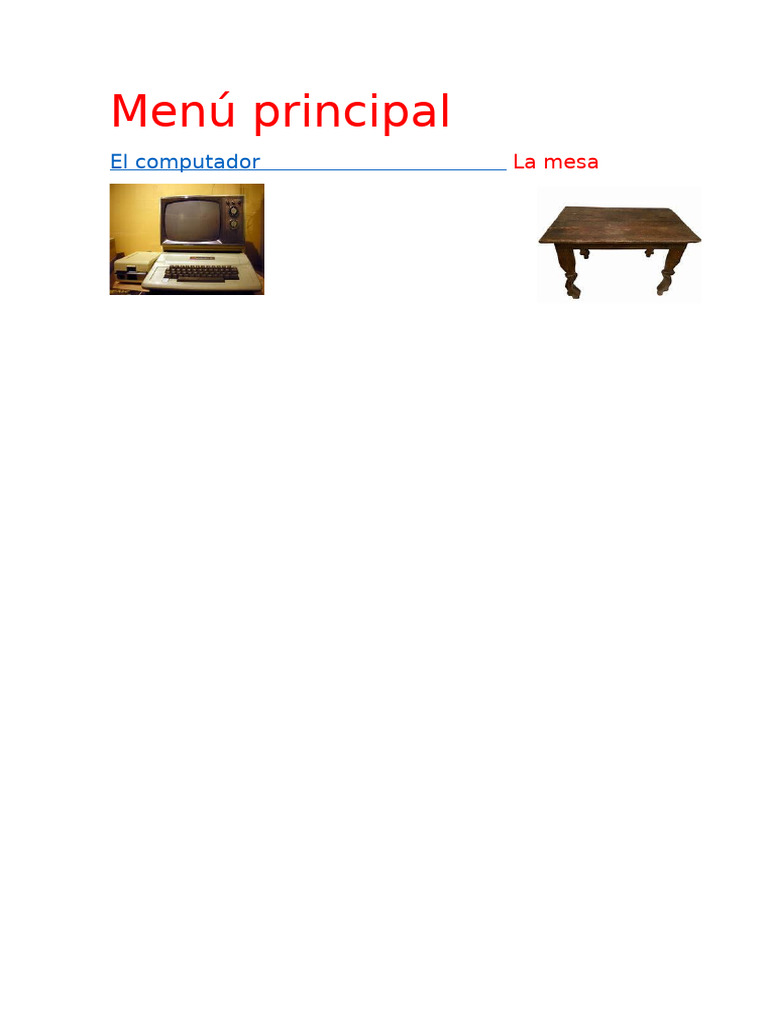 Menú Principal | PDF