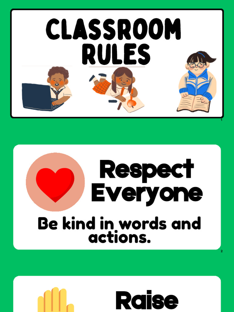 Classroom Rules Education Presentation in Blue Yellow White Flat ...