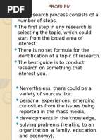 IDENTIFICATION AND SELECTION AND FORMuLATION OF RESEARCH PROBLEM | PDF ...