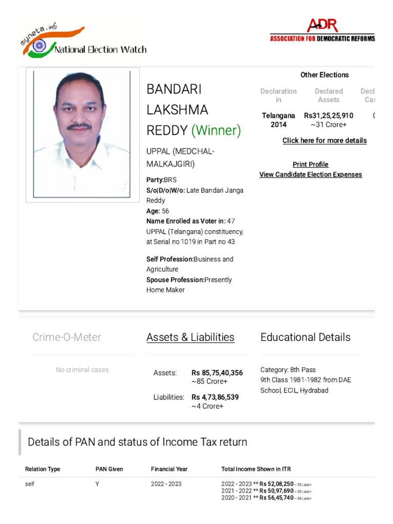 Myneta - Info Telangana2023 Candidate - PHP Candidate Id 322&print True ...