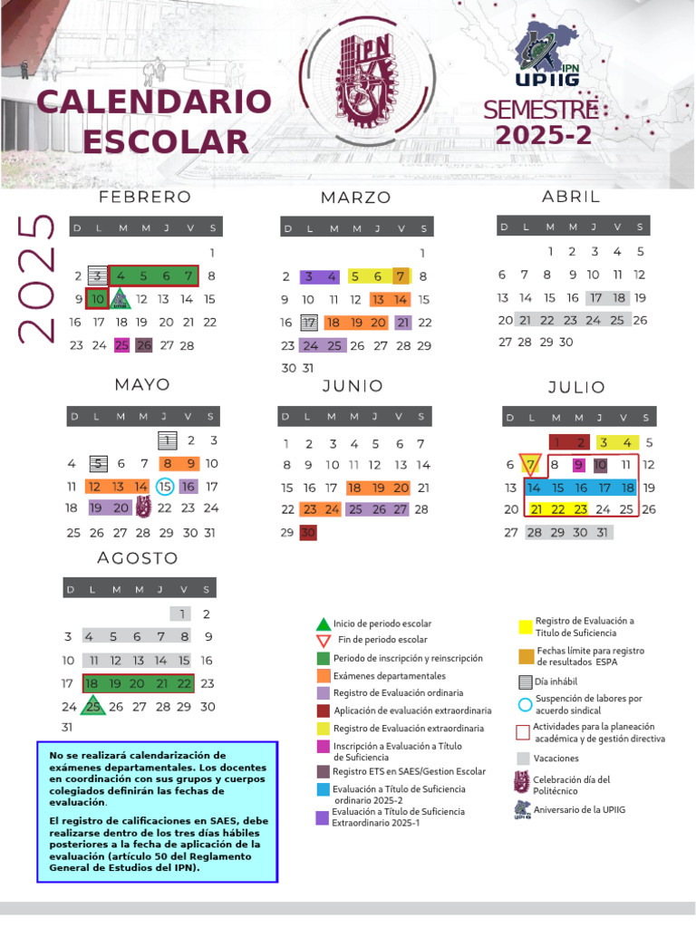 HTTPSWWW Upiig Ipn MxassetsfilesupiigdocsFormatoscalendarioacademicoupiig20252 PDF | PDF