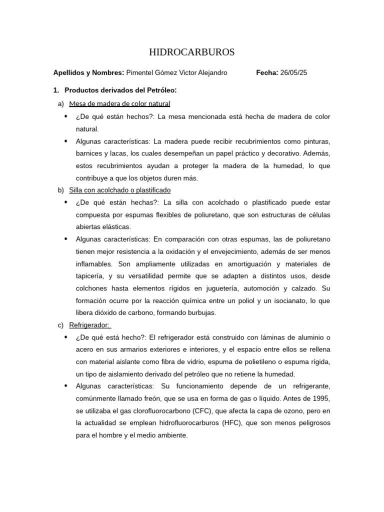 Hidro. Actividad Hecho - (Primera Parte) | PDF | Petroquímico | Gas natural