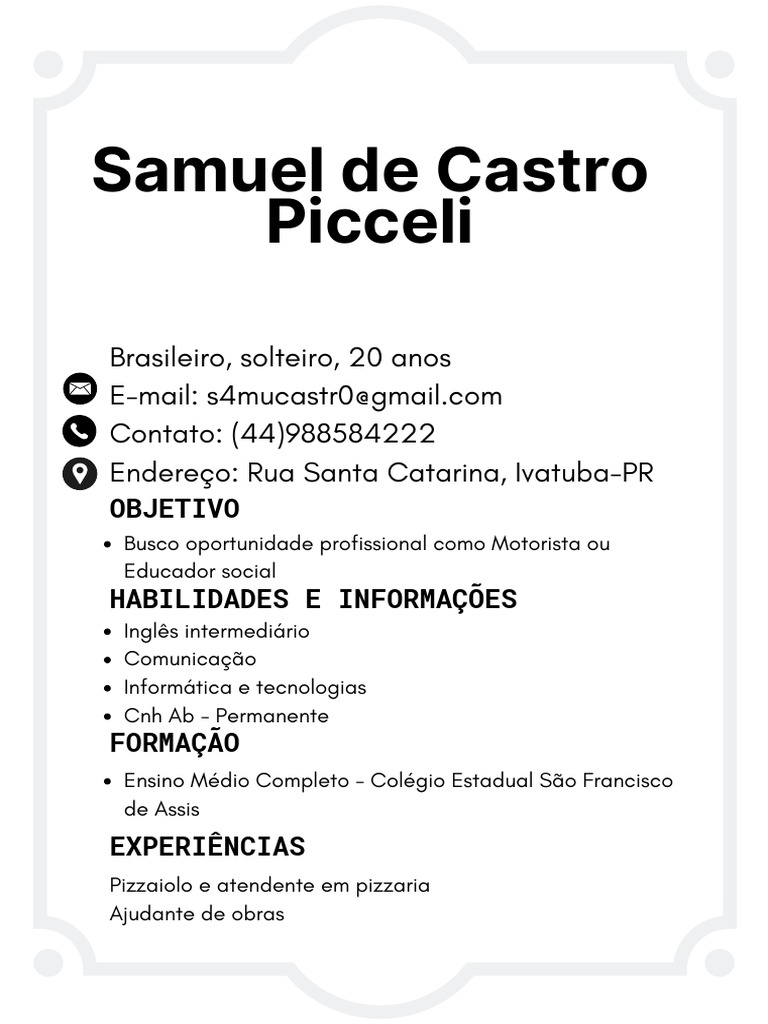Samuel de Castro Picceli | PDF