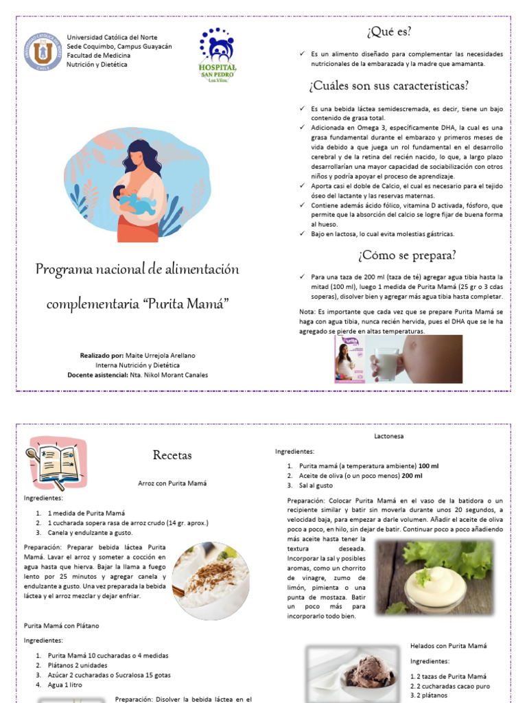 Programa Alimentacion Complementaria Purita Mama | PDF | Nutrición | Dieta y nutrición