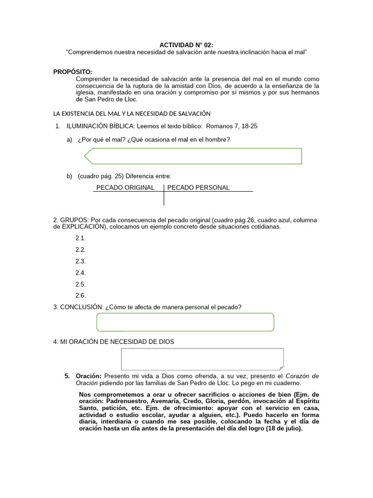 Act 02 Clase Ed Religiosa 2do II Bim | PDF