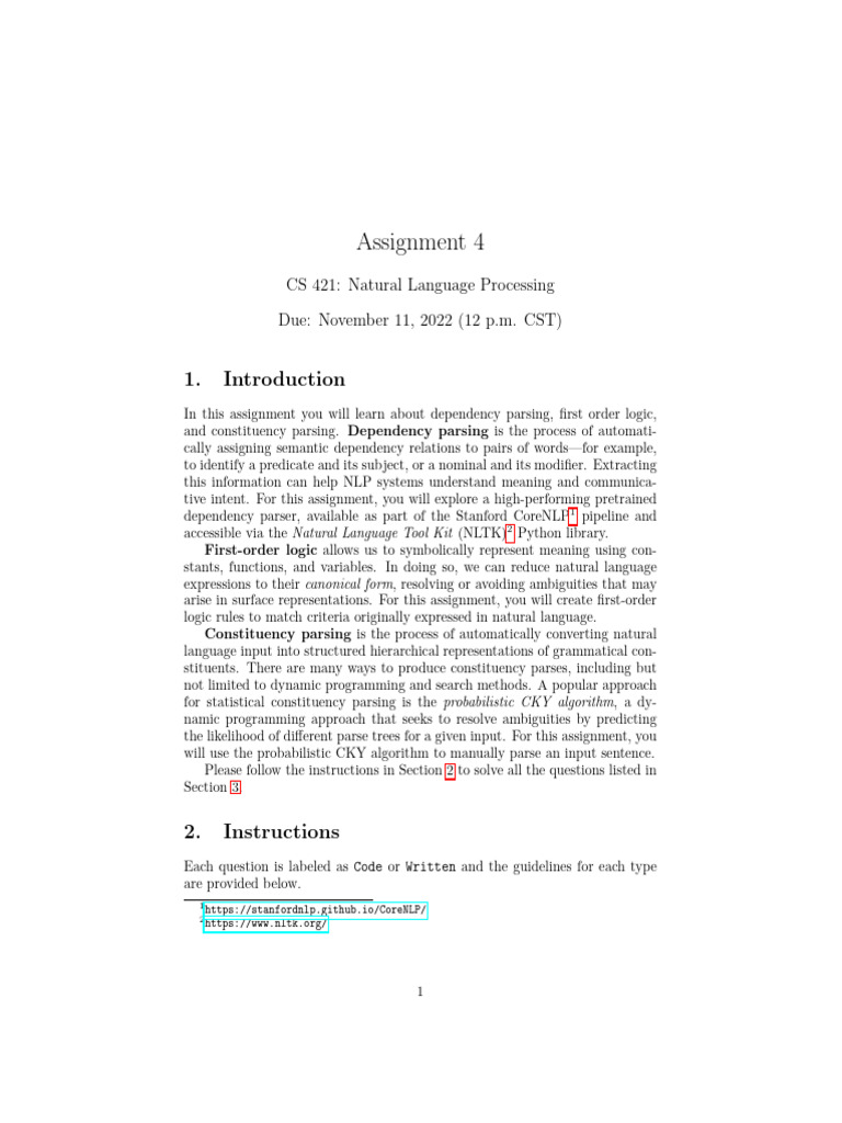 Assignment 4 CS 421 Fall 2022 | PDF | Parsing | Semantics