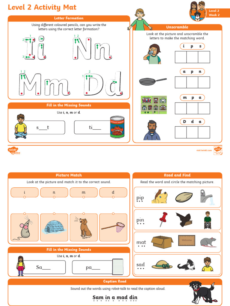 Level 2 Phonics Activity Mat | PDF