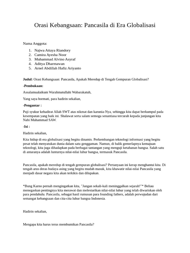 Orasi Kebangsaan | PDF