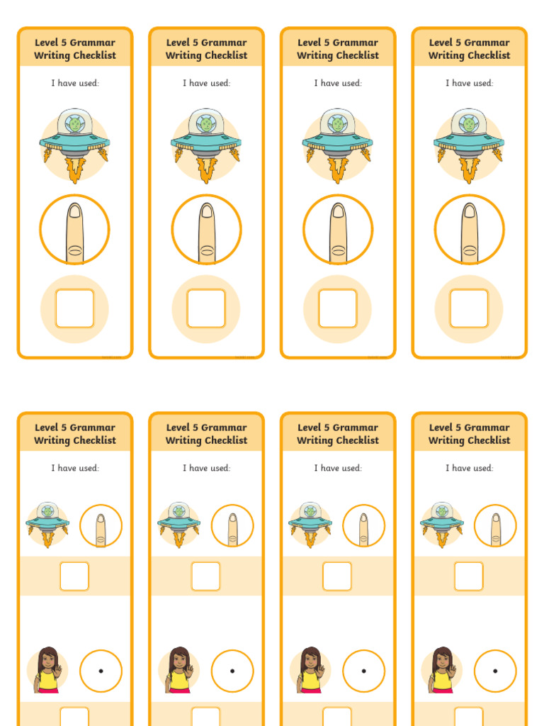 Level 5 Grammar Writing Checklist | PDF