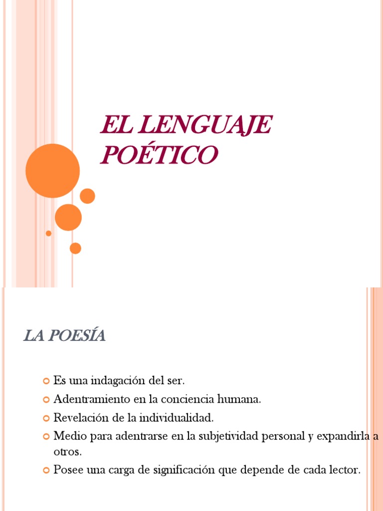 Conceptos y Elementos del Lenguaje Poético | PDF | Poesía | Poética