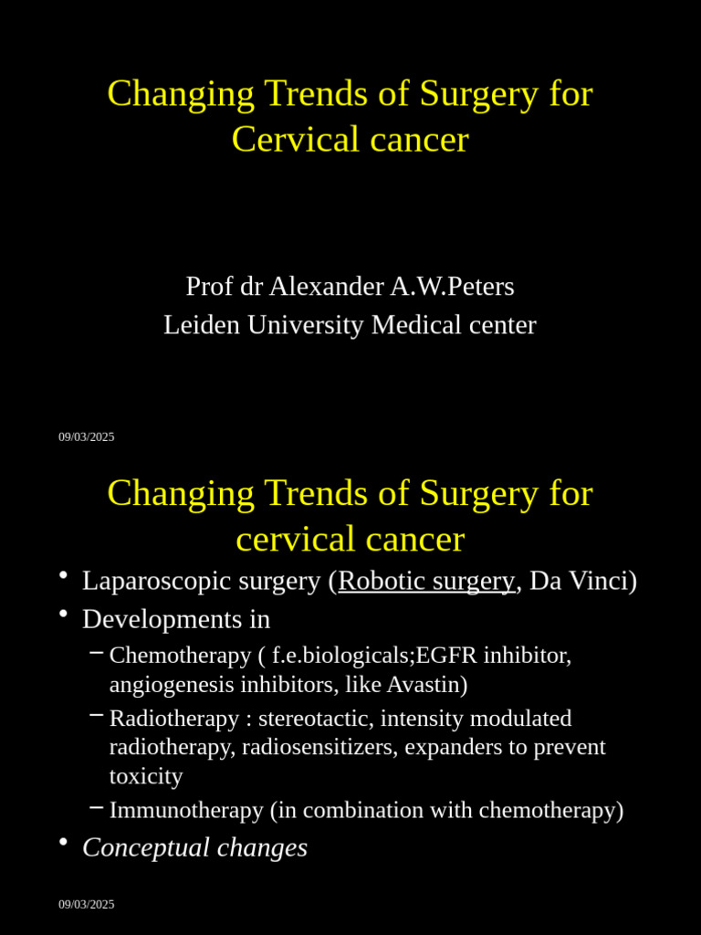 Changing Trends of Surgery For Cervical Cancer | PDF | Cervical Cancer ...