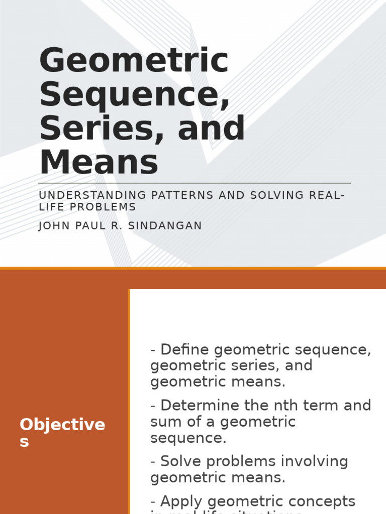 Geometric Sequence Series Means PPT-1 | PDF