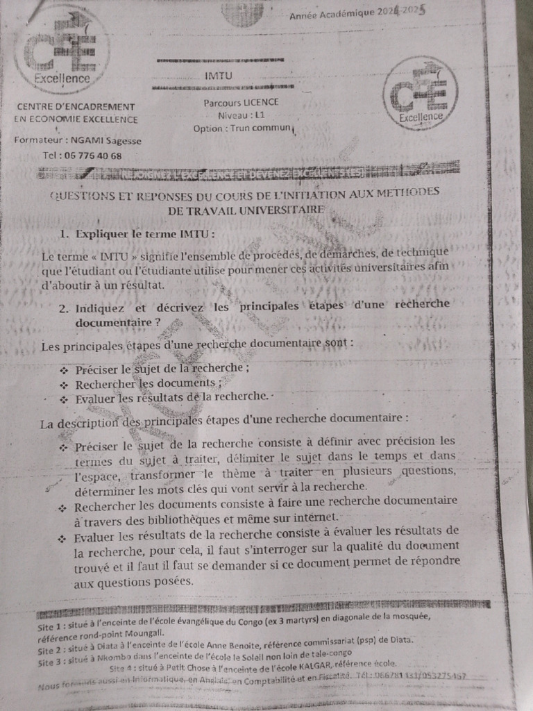 TD de IMTU | PDF