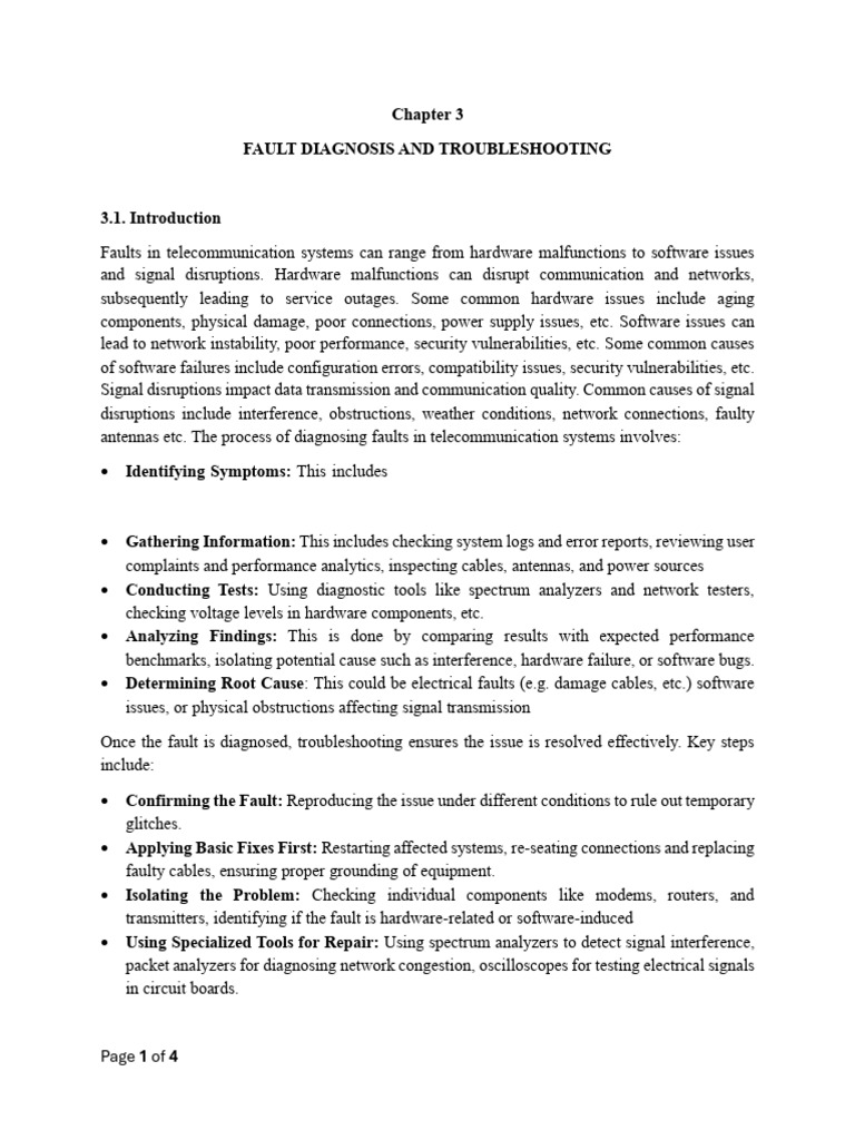Chapter 3, Fault Diagnosis and Troubleshooting | PDF | Computer Network | Troubleshooting