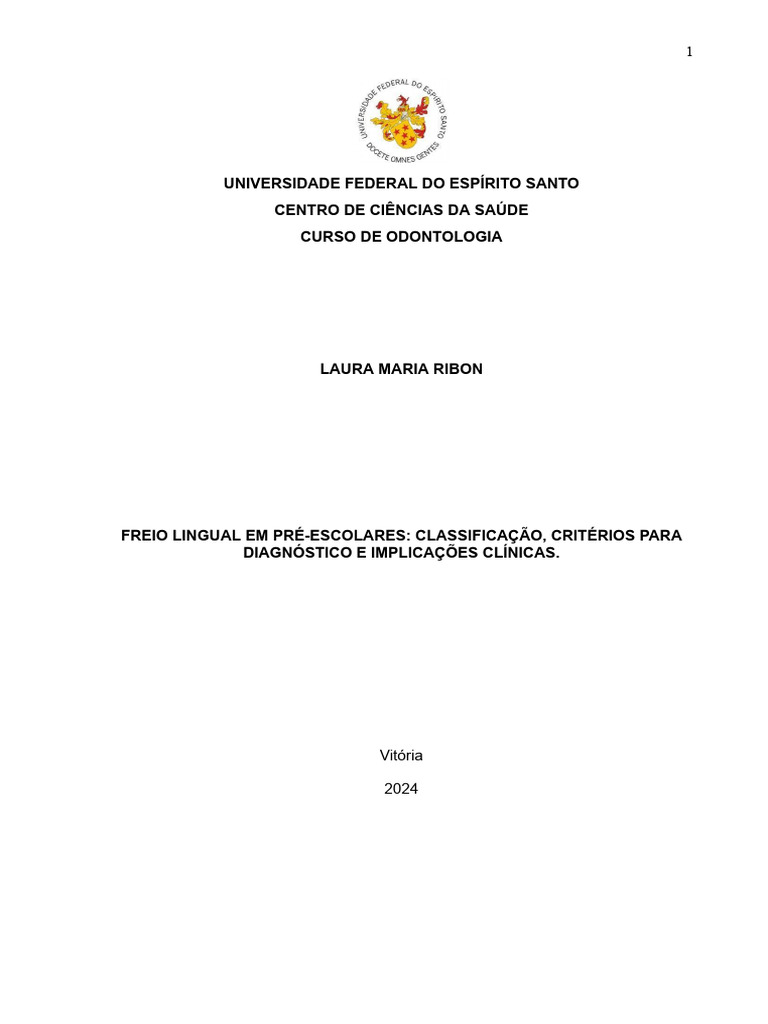Freio Lingual em Pré-Escolares: Diagnóstico e Classificação | PDF ...
