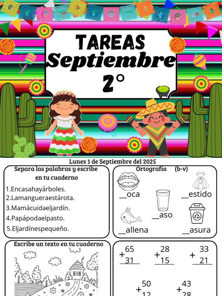 Tareas 2o Septiembre (2025) | PDF