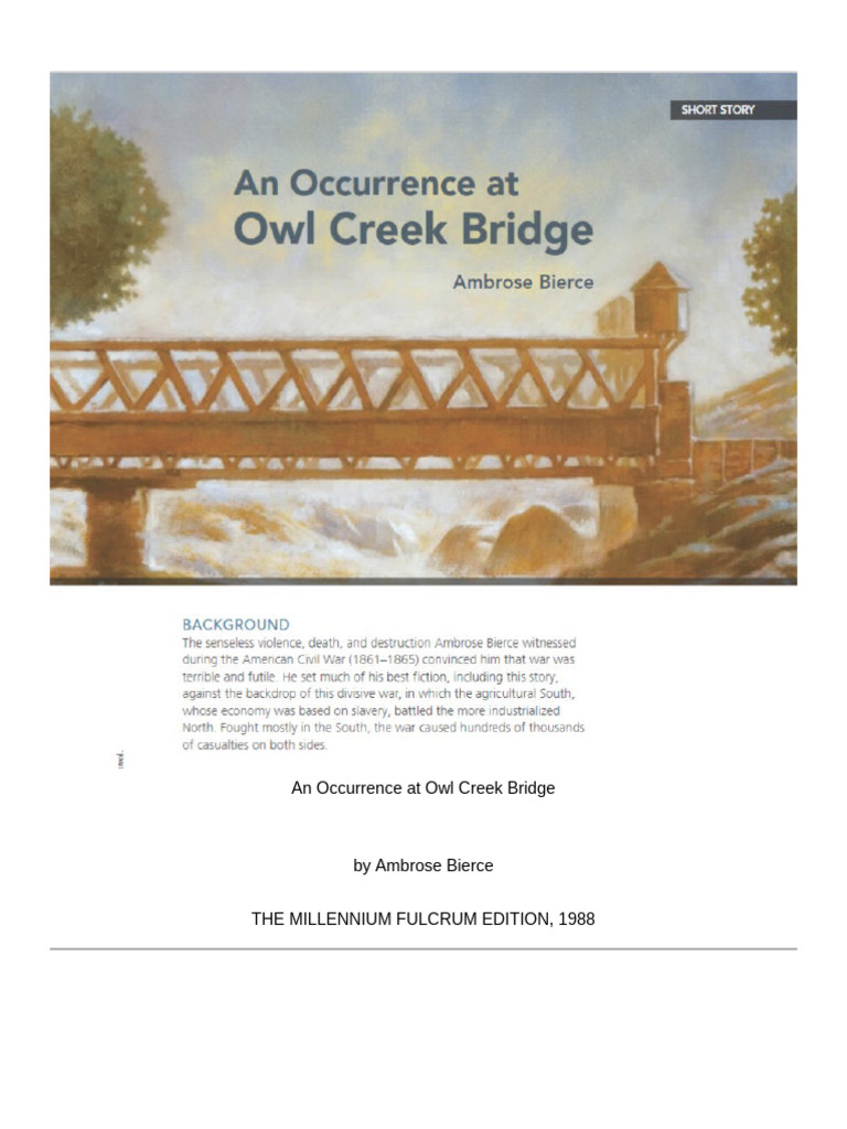 An Occurrence at Owl Creek Bridge Passage and Comprehension Questions 4 ...