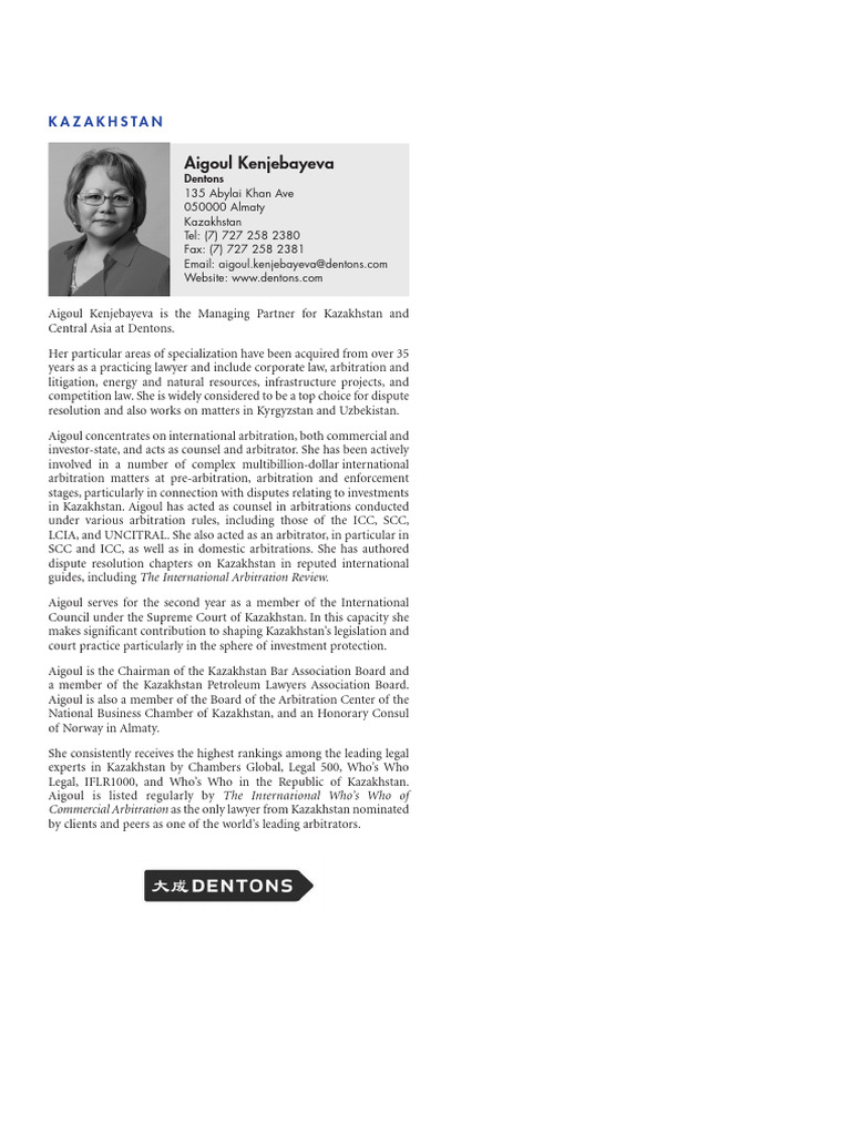 CV Sample | PDF | Arbitration | Kazakhstan