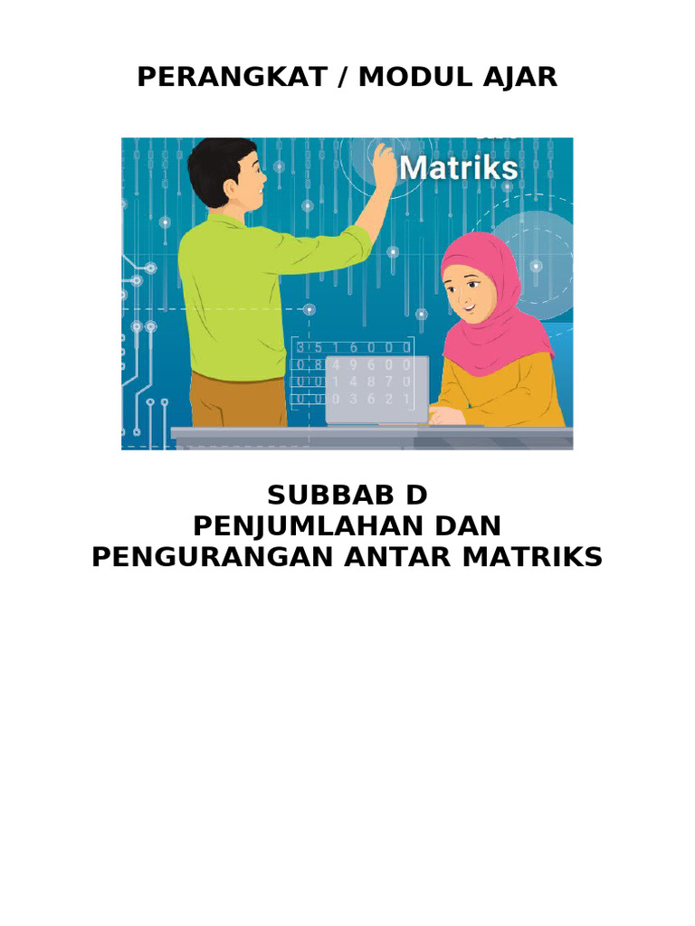 Modul Ajar Bab 2 Matriks Subb D Pertemuan 13 | PDF