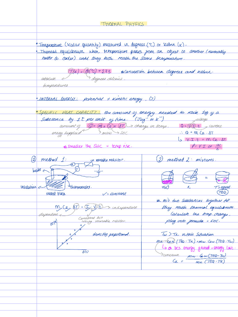 Unit 3 - THERMAL PHYSICS | PDF