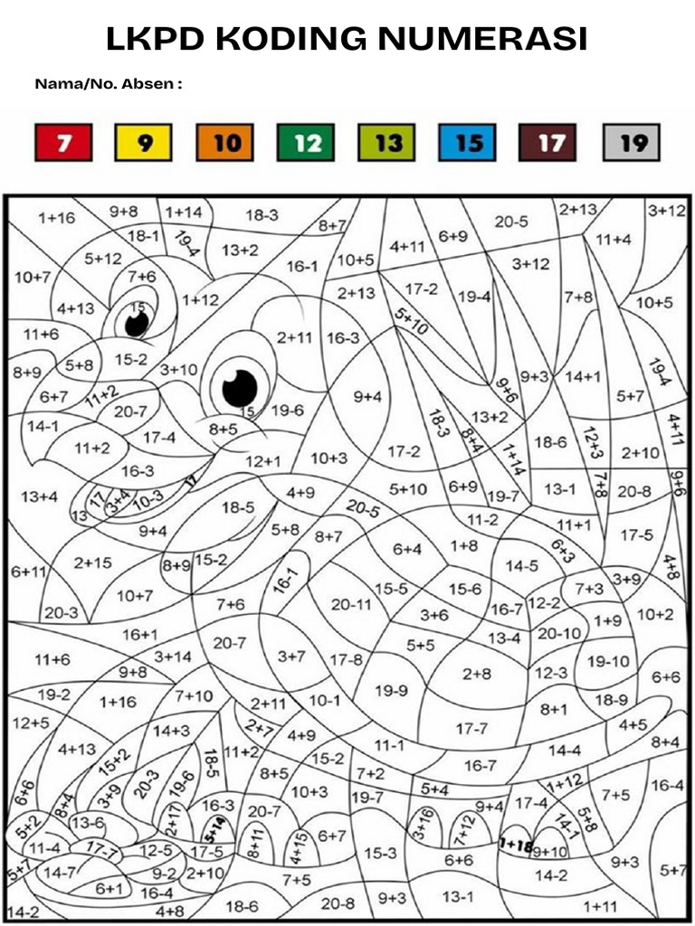 LKPD Koding Numerasi Penjumlahan Dan Pengurangan | PDF