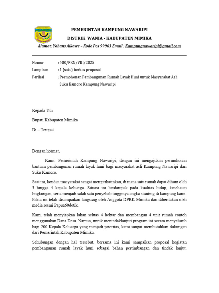 Surat Pengantar Proposal Baru | PDF