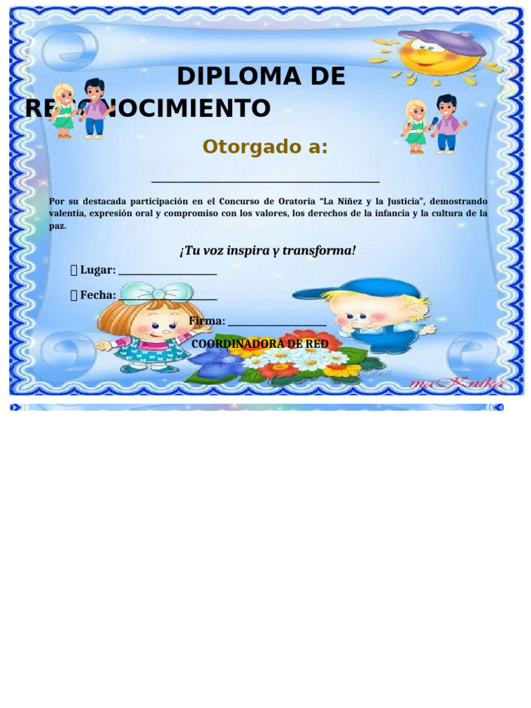 Diploma de Reconocimiento | PDF